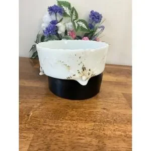Dining | Antique Victorian Milk Glass Footed Bowl Embossed Floral ...